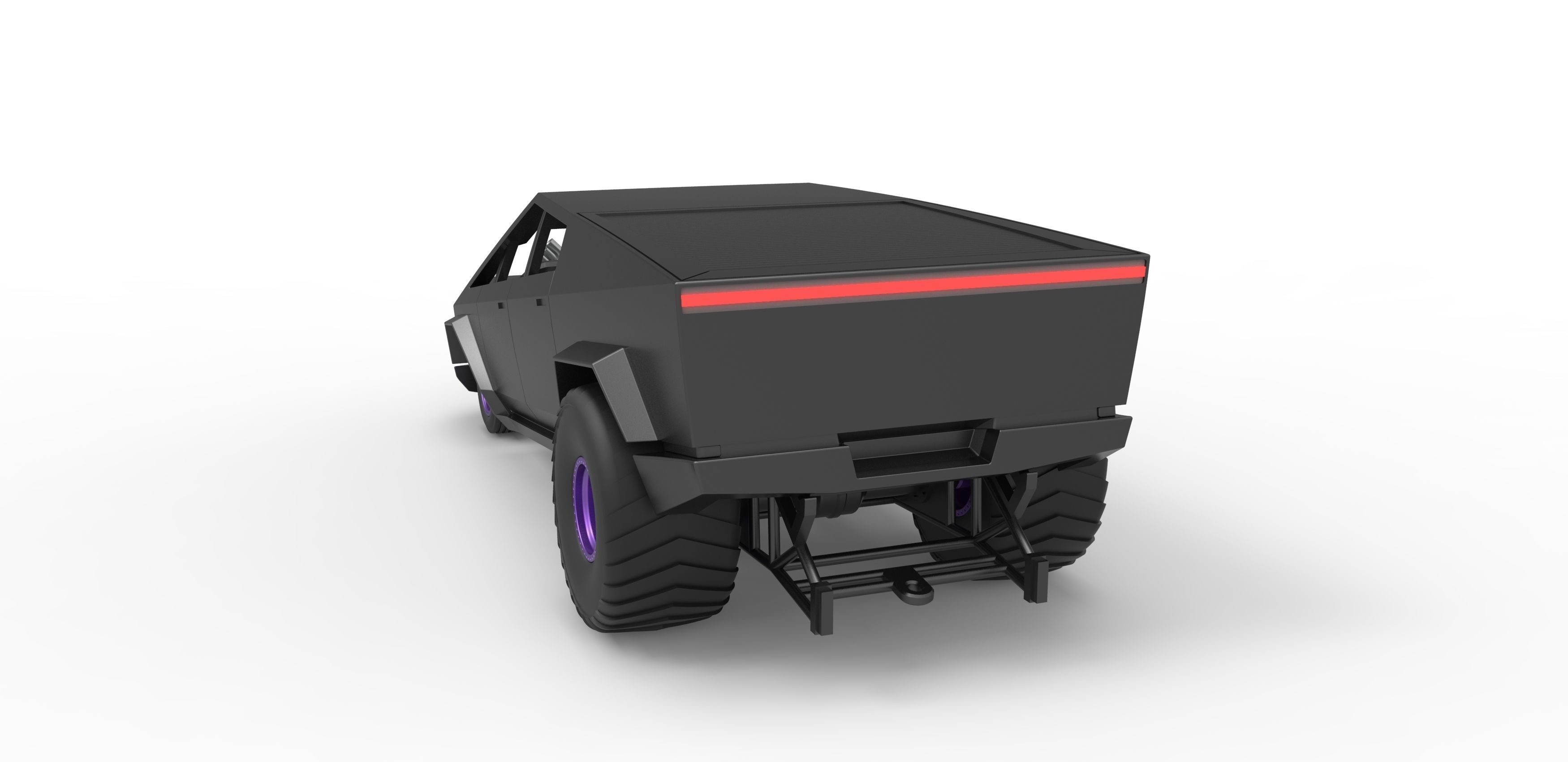 Diecast Tesla Cybertruck pulling truck 2wd Scale 1 to 25 3D model 3D ...
