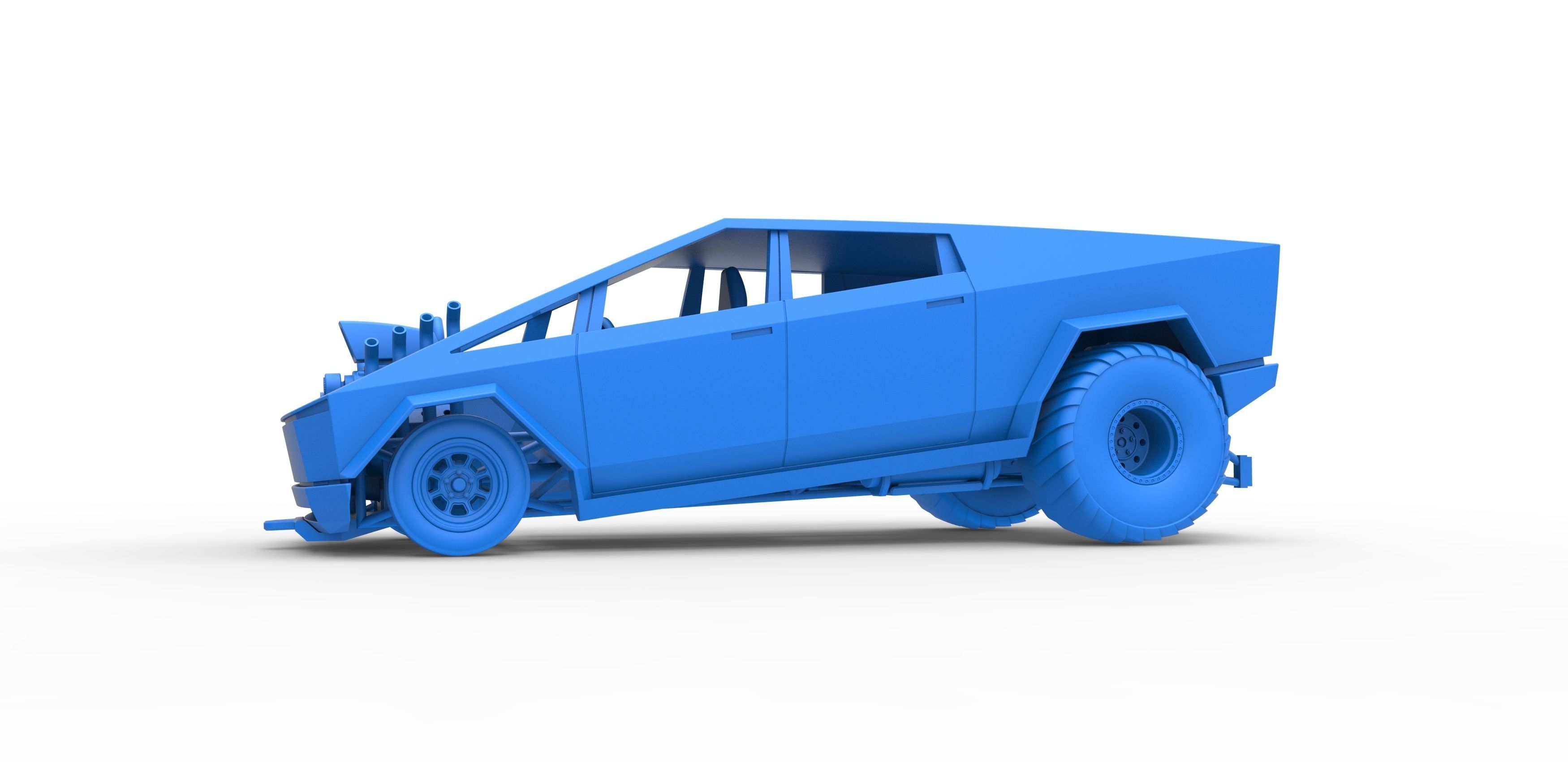 Diecast Tesla Cybertruck pulling truck 2wd Scale 1 to 25 3D model 3D ...