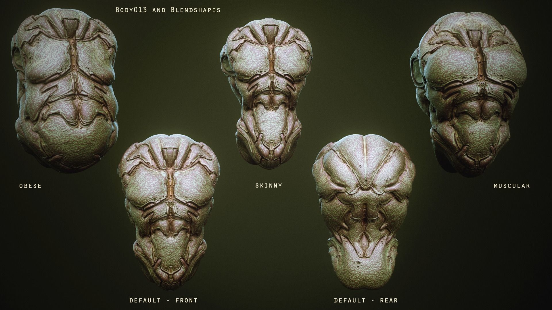 DEMON TORSOS 43 meshes with blendshapes 3D model | CGTrader