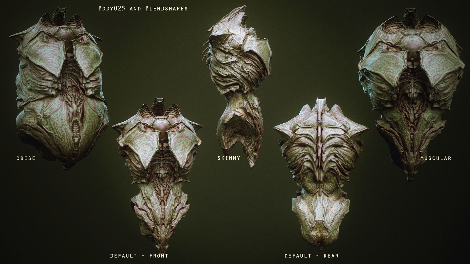 DEMON TORSOS 43 meshes with blendshapes 3D model | CGTrader