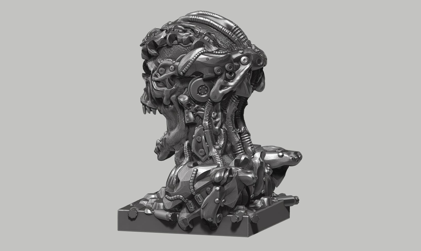 skull robot bust a08 3d print model 3D model 3D printable | CGTrader