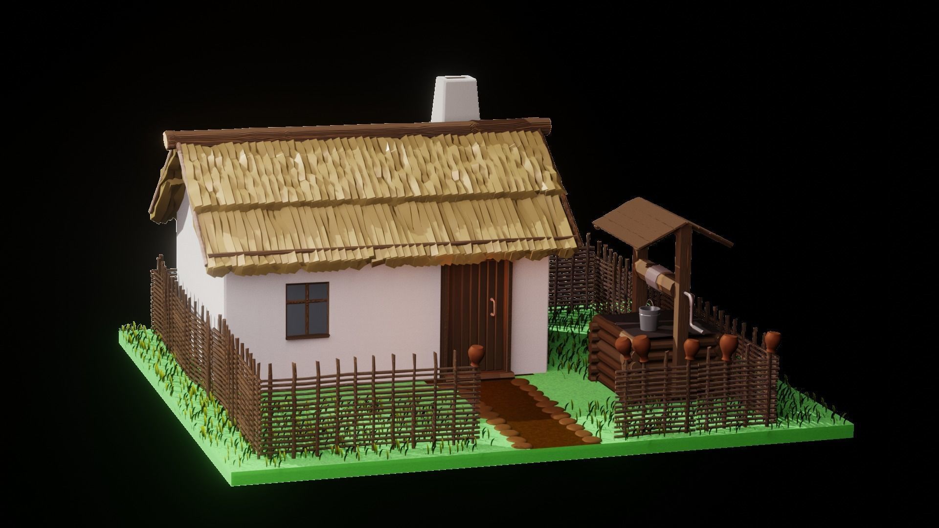 Ukrainian hut modular free VR / AR / low-poly 3D model | CGTrader