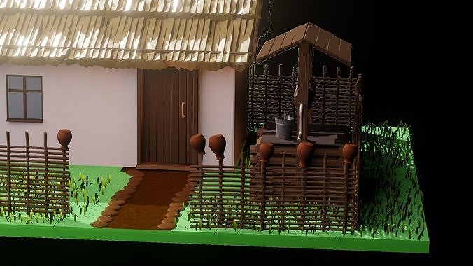 Ukrainian hut modular free VR / AR / low-poly 3D model | CGTrader