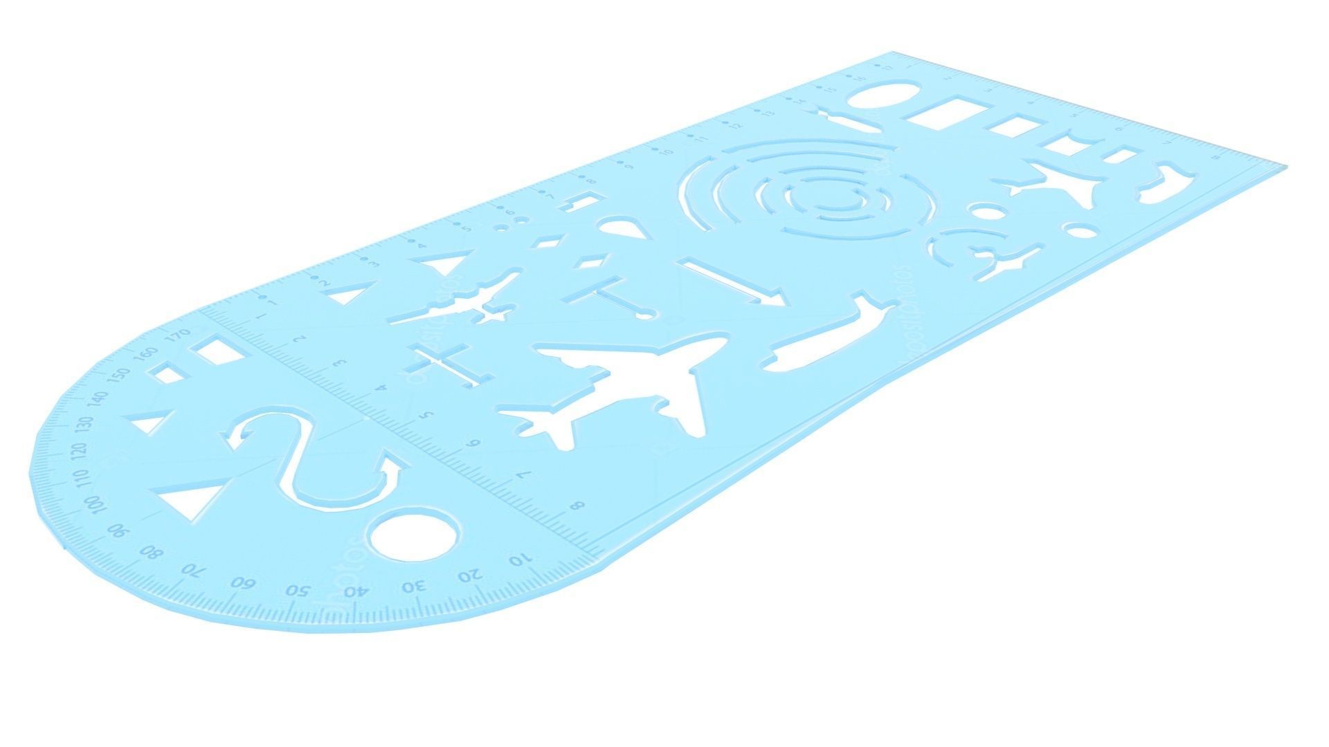 Stencil Ruler With Planes 3D model | CGTrader