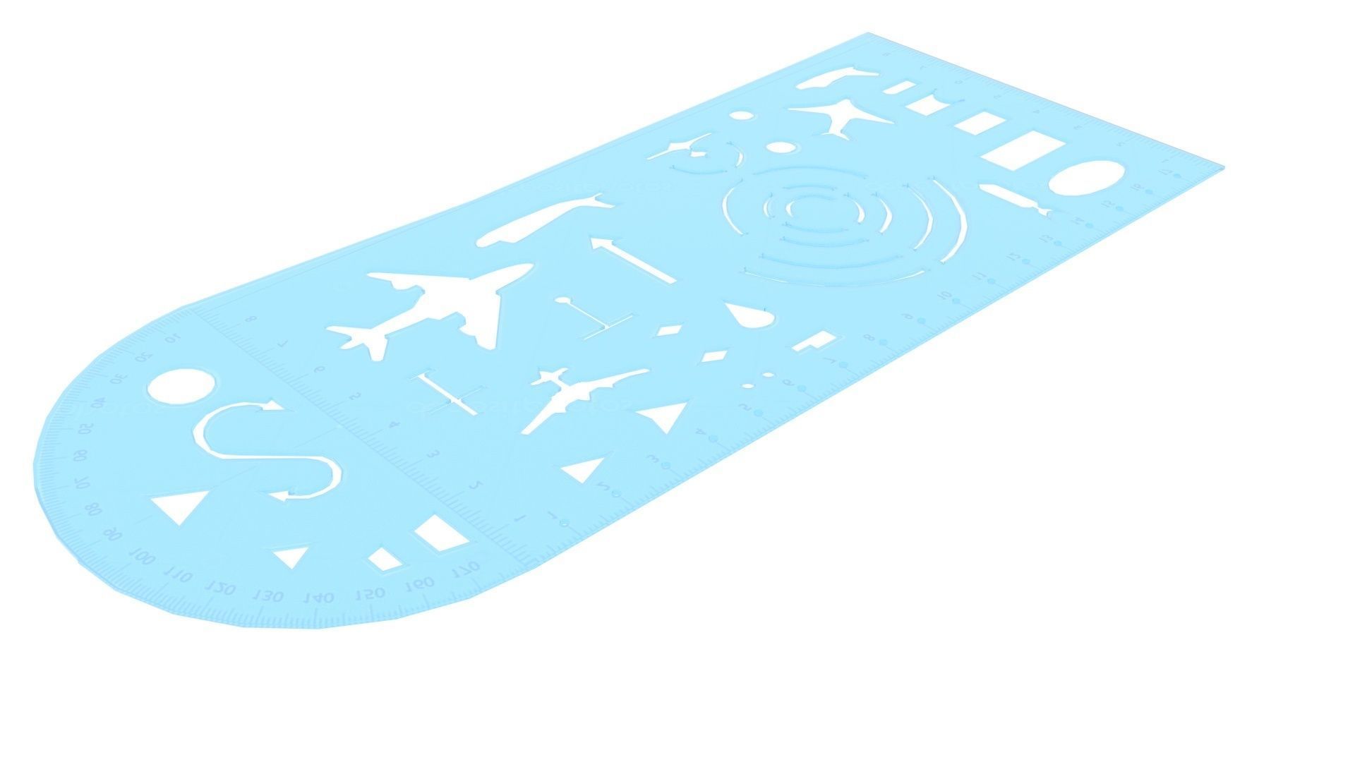 Stencil Ruler With Planes 3D model | CGTrader