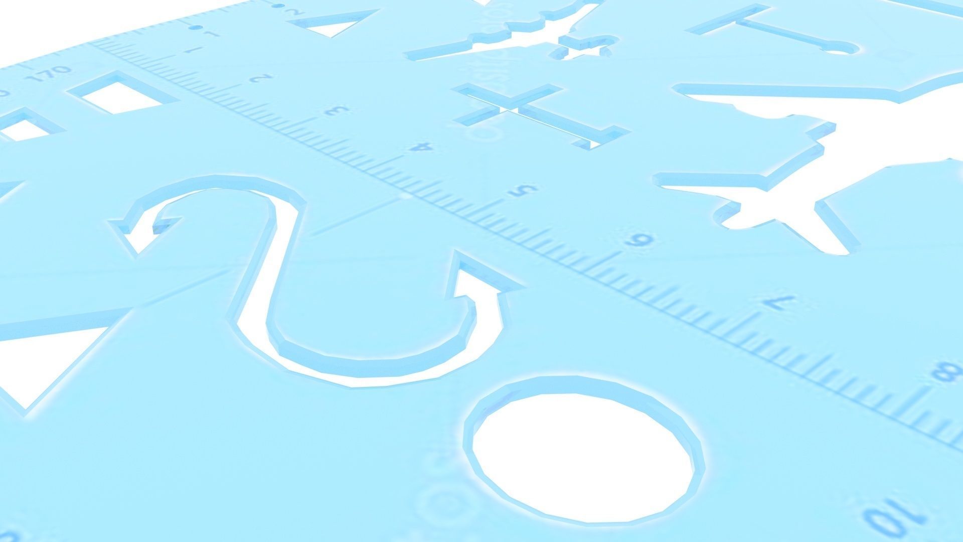 Stencil Ruler With Planes 3D model | CGTrader