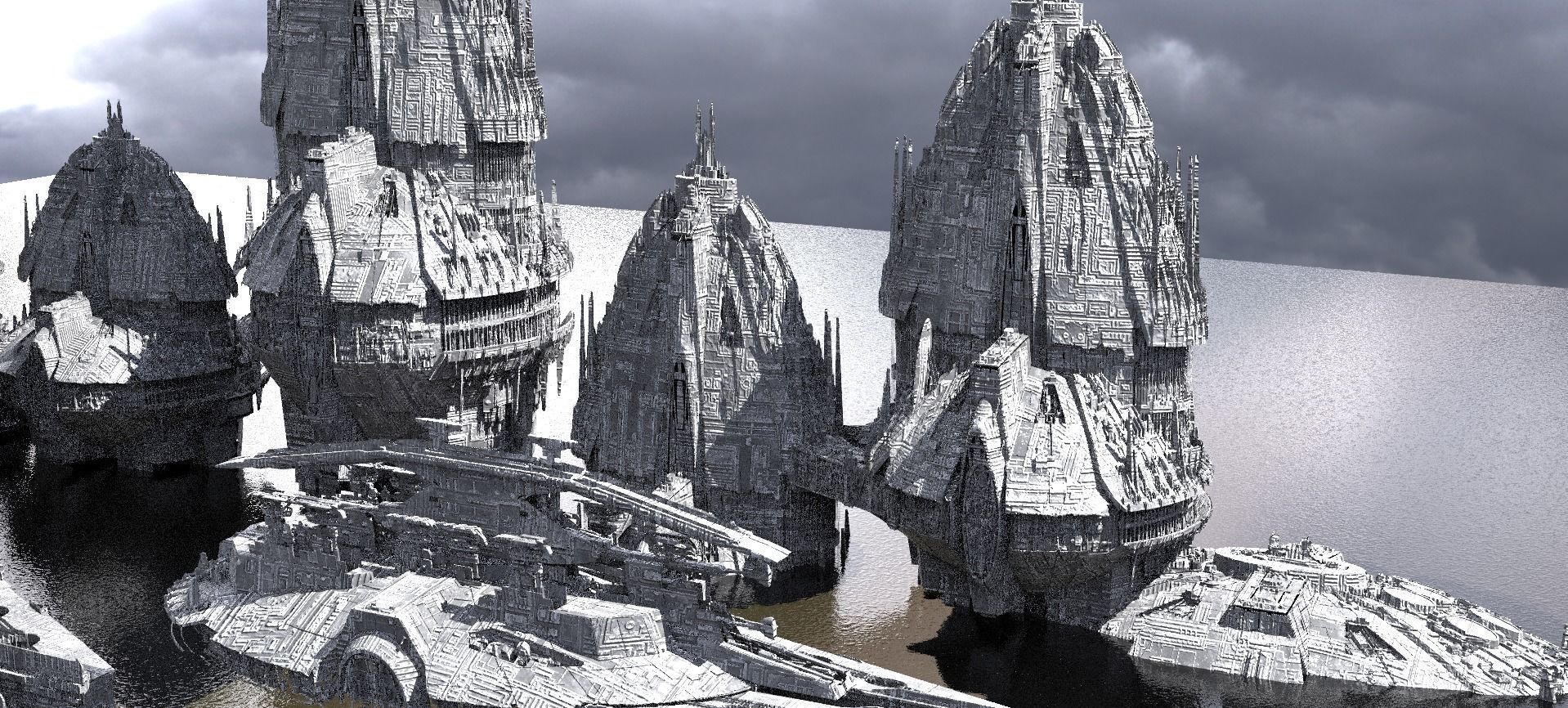 Jupiter alien Temple Monoliths Kit bash 3D model | CGTrader