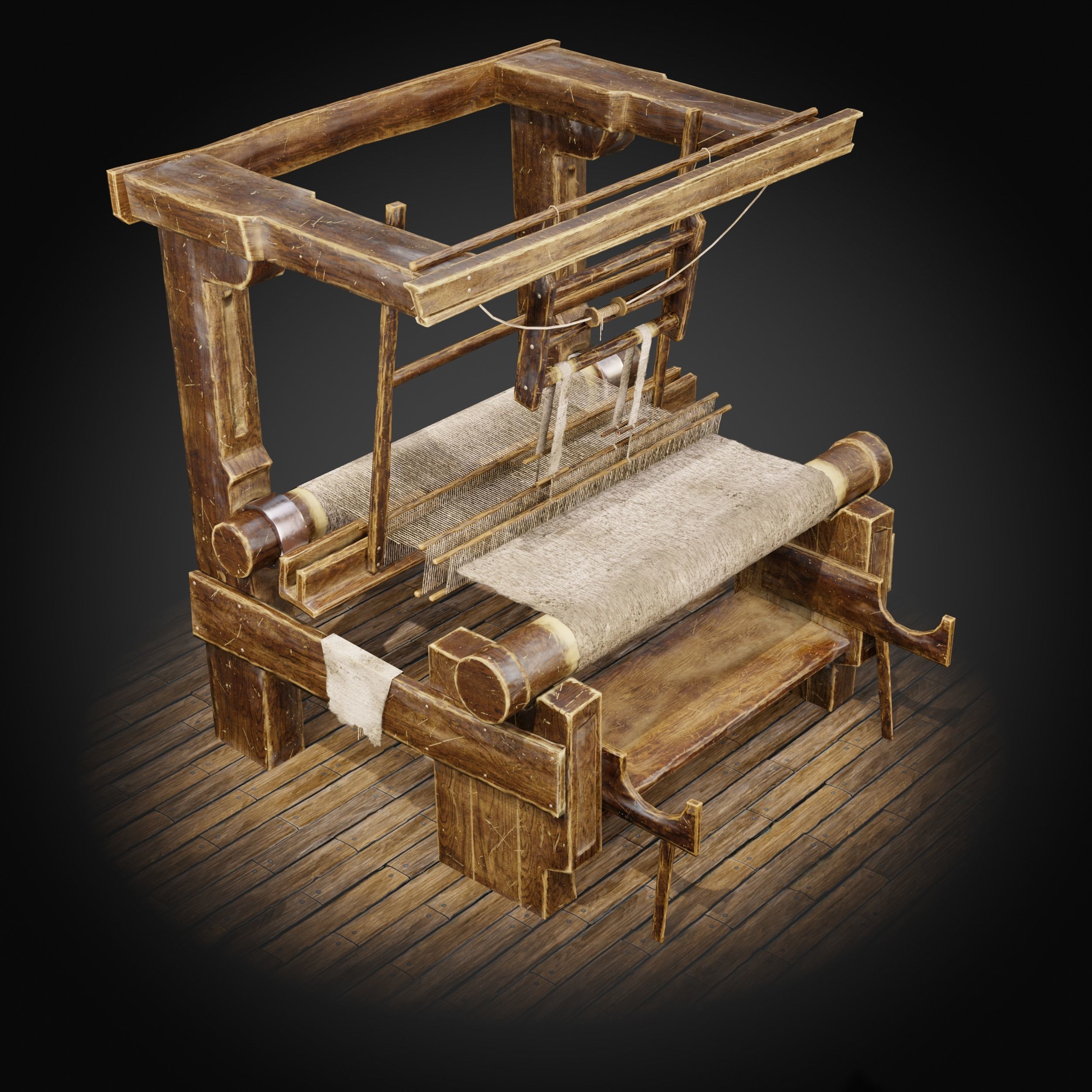3D model Medieval loom - Game Ready 3D Model VR / AR / low-poly | CGTrader