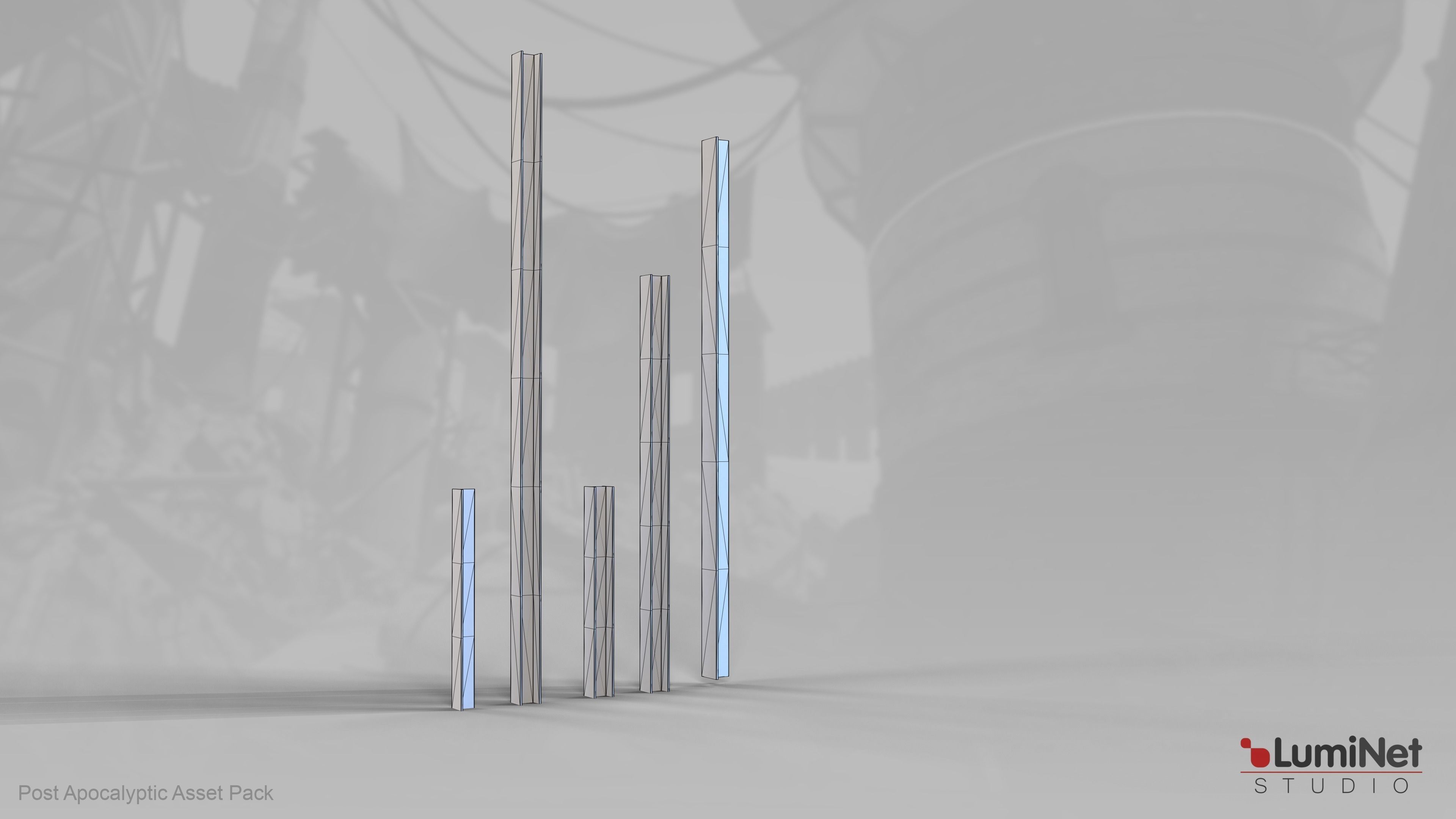 3D model Metal Beams 18 of 36 - Post Apocalyptic VR / AR / low-poly ...