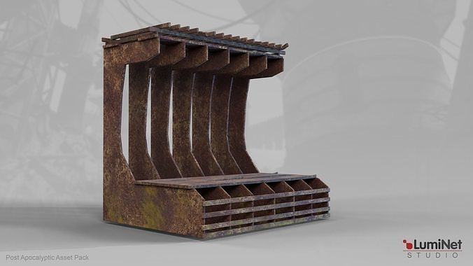 3D model Iron Wreck 02 16 of 36 - Post Apocalyptic VR / AR / low-poly ...