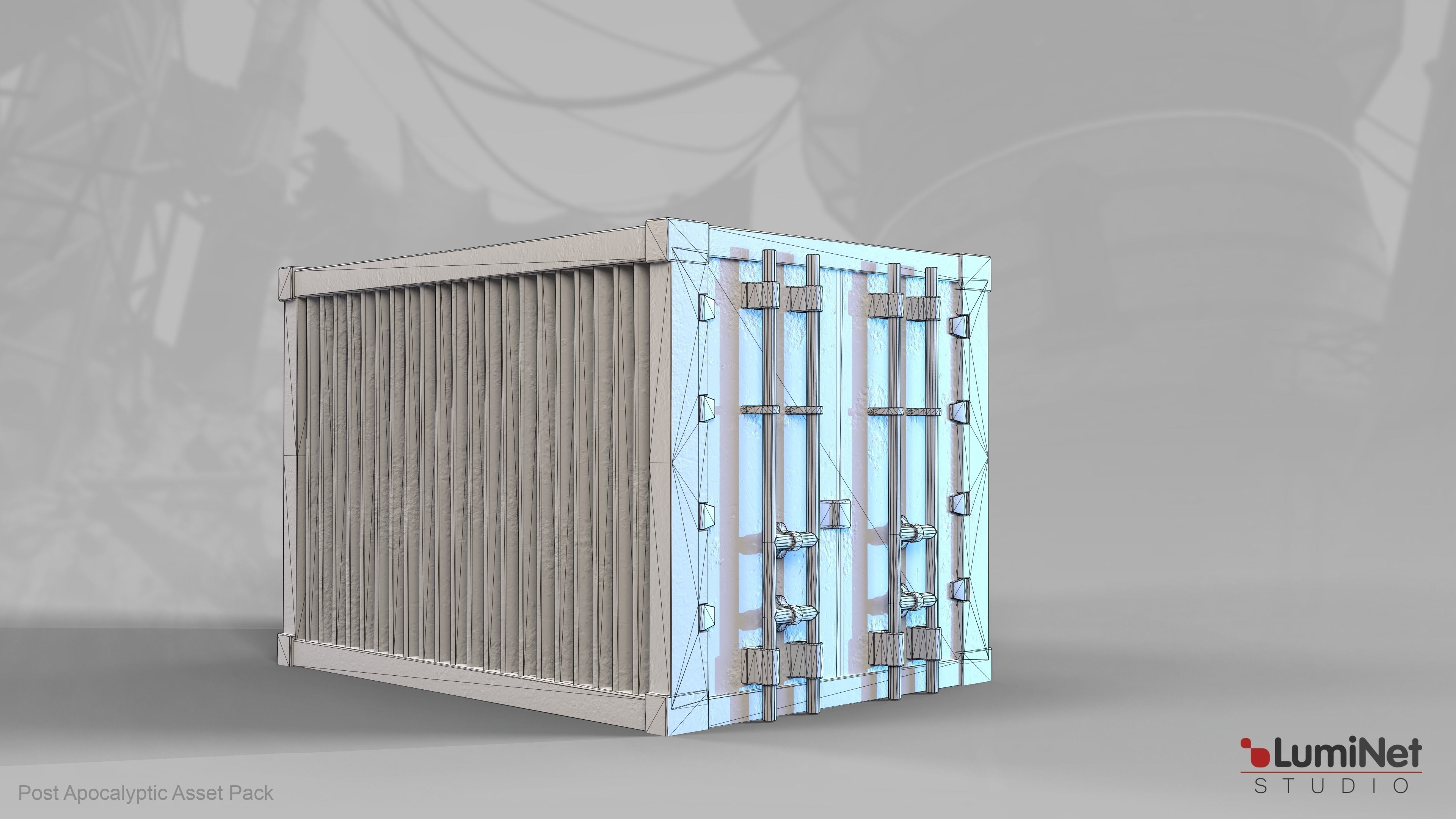 3D model Container Small 8 of 36 - Post Apocalyptic VR / AR / low-poly ...