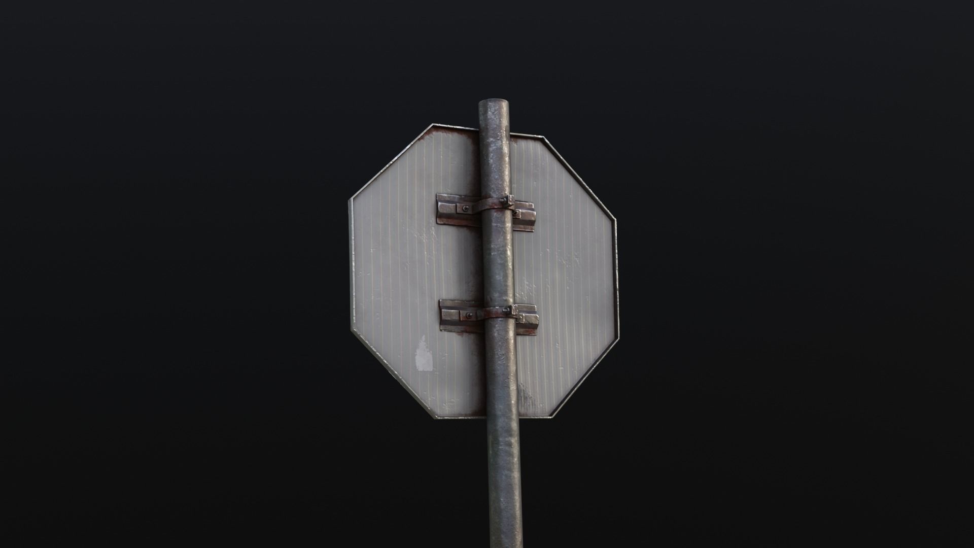 3D model STOP Street Sign post-apocalyptic dirty painted rusty low poly ...