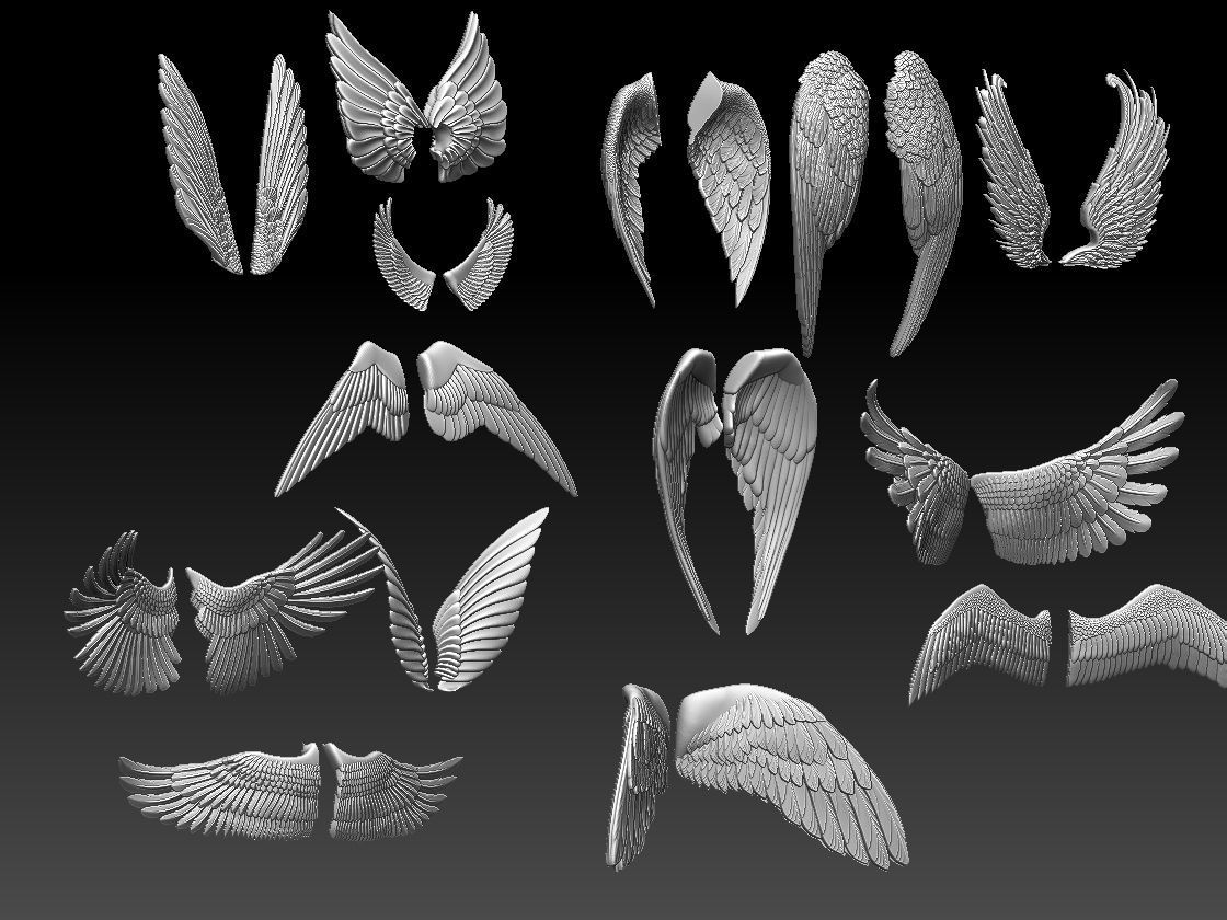 wings angel - angel 3D model 3D printable | CGTrader