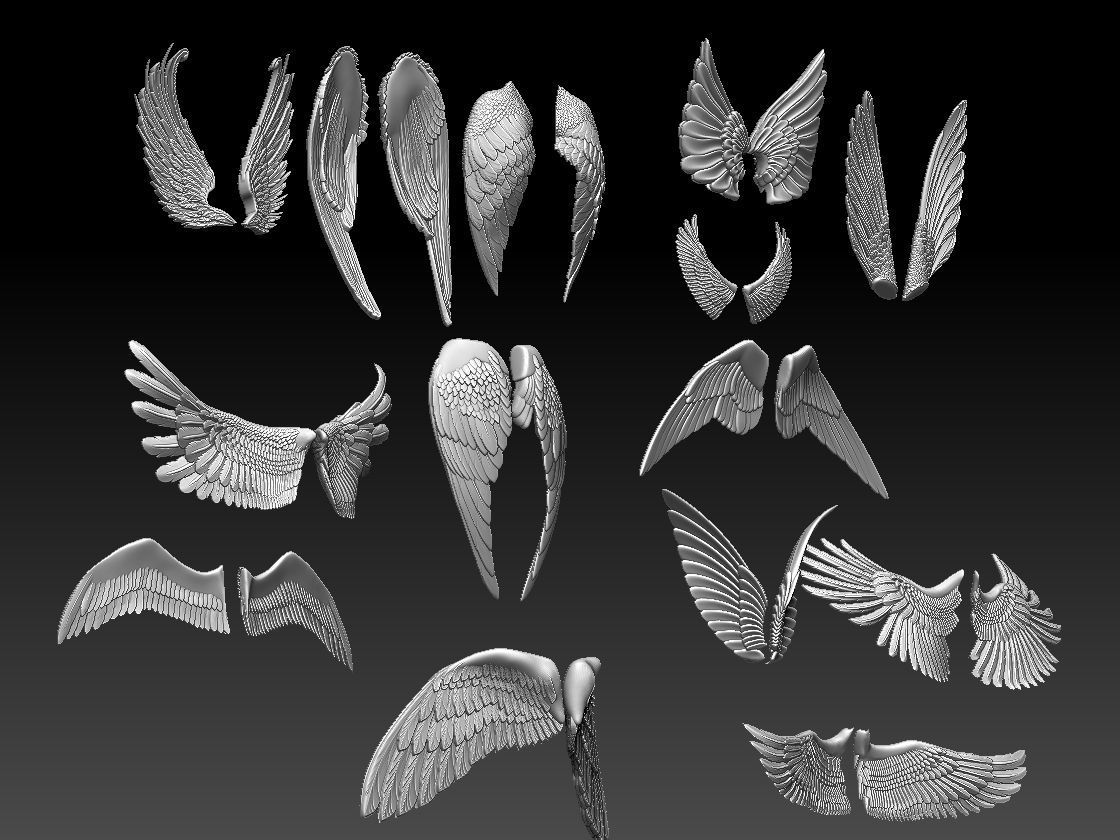 wings angel - angel 3D model 3D printable | CGTrader