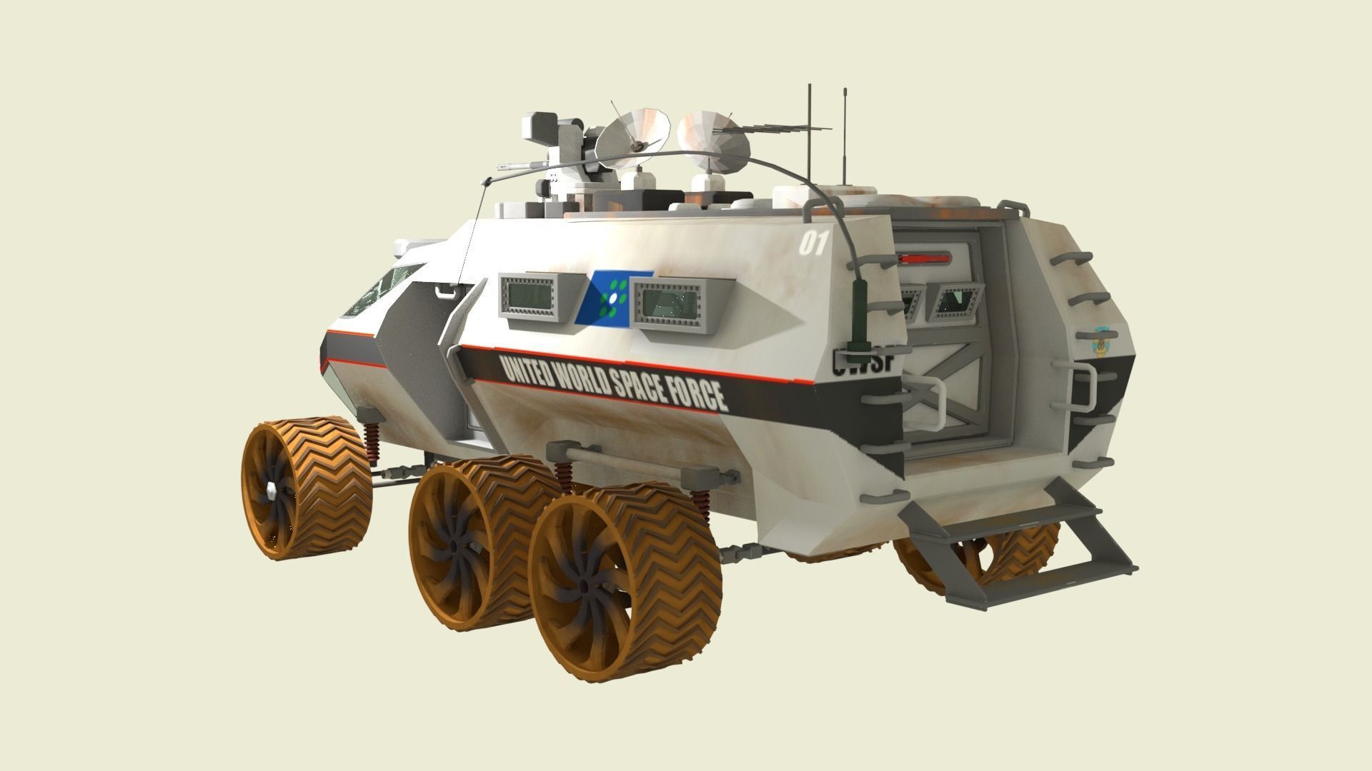Mars Transportation Vehicle - Sci-Fi Armored Space Vehicle 3D model ...