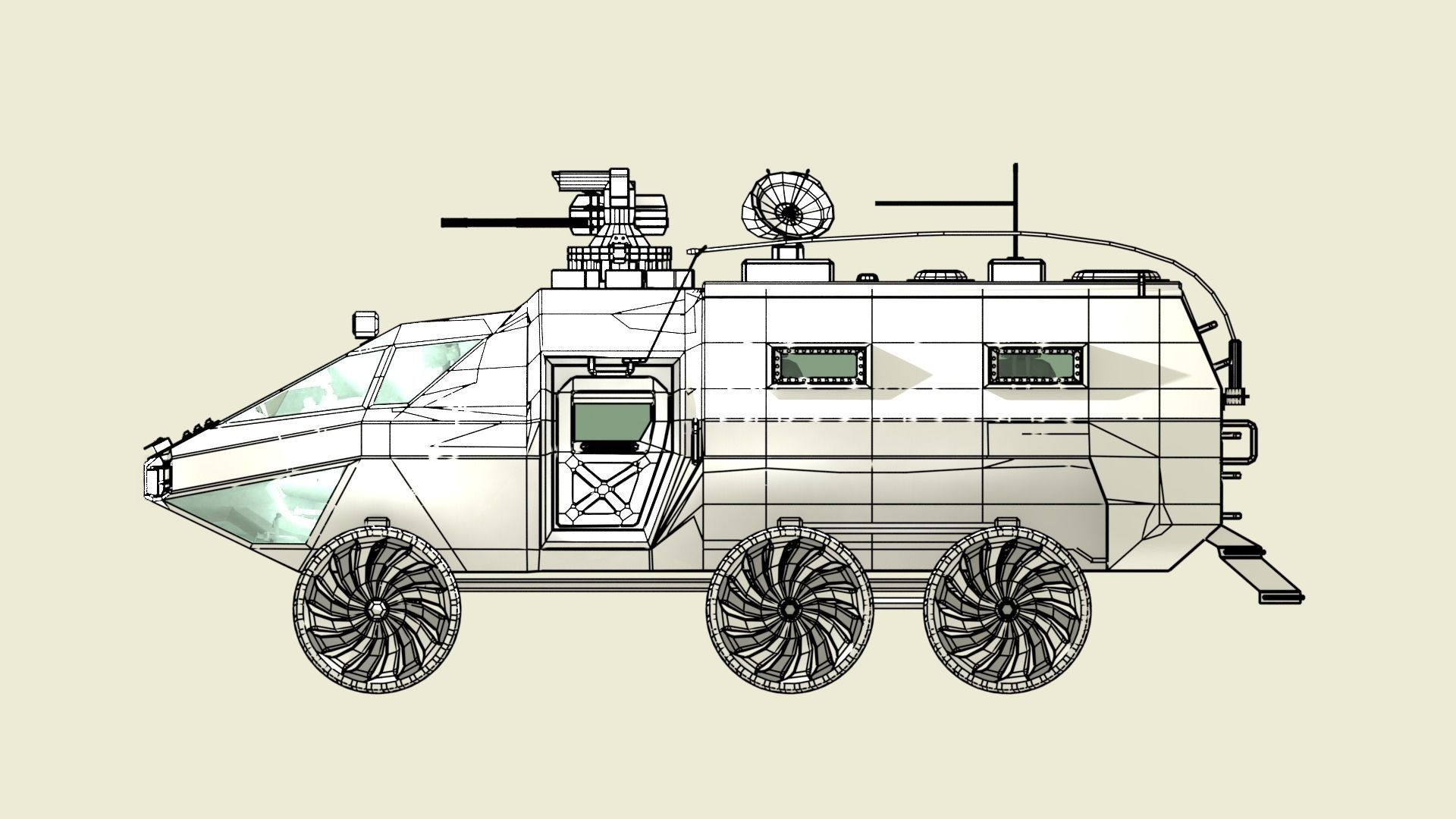 Mars Transportation Vehicle - Sci-Fi Armored Space Vehicle 3D model ...