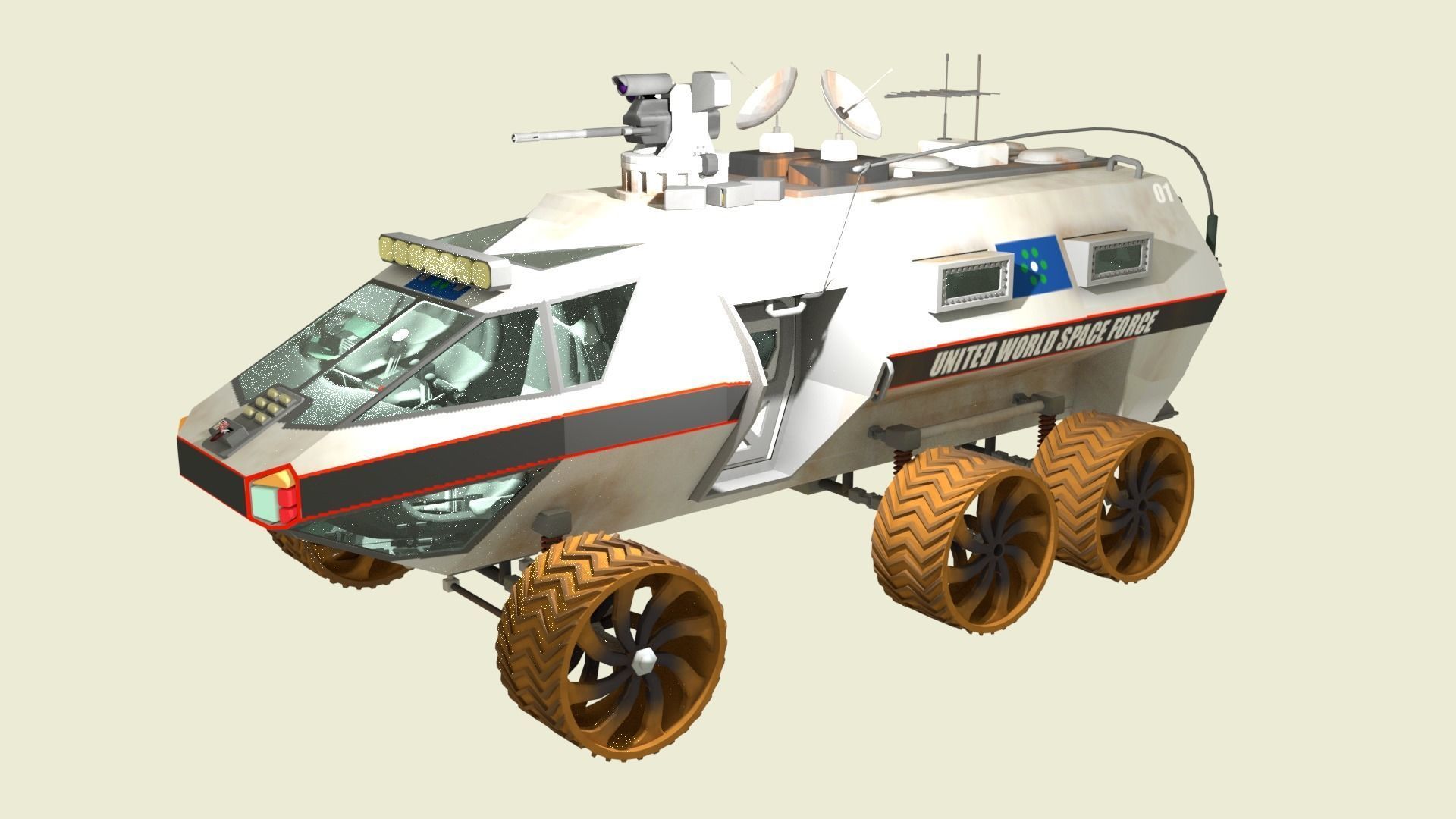 Mars Transportation Vehicle - Sci-Fi Armored Space Vehicle 3D model ...
