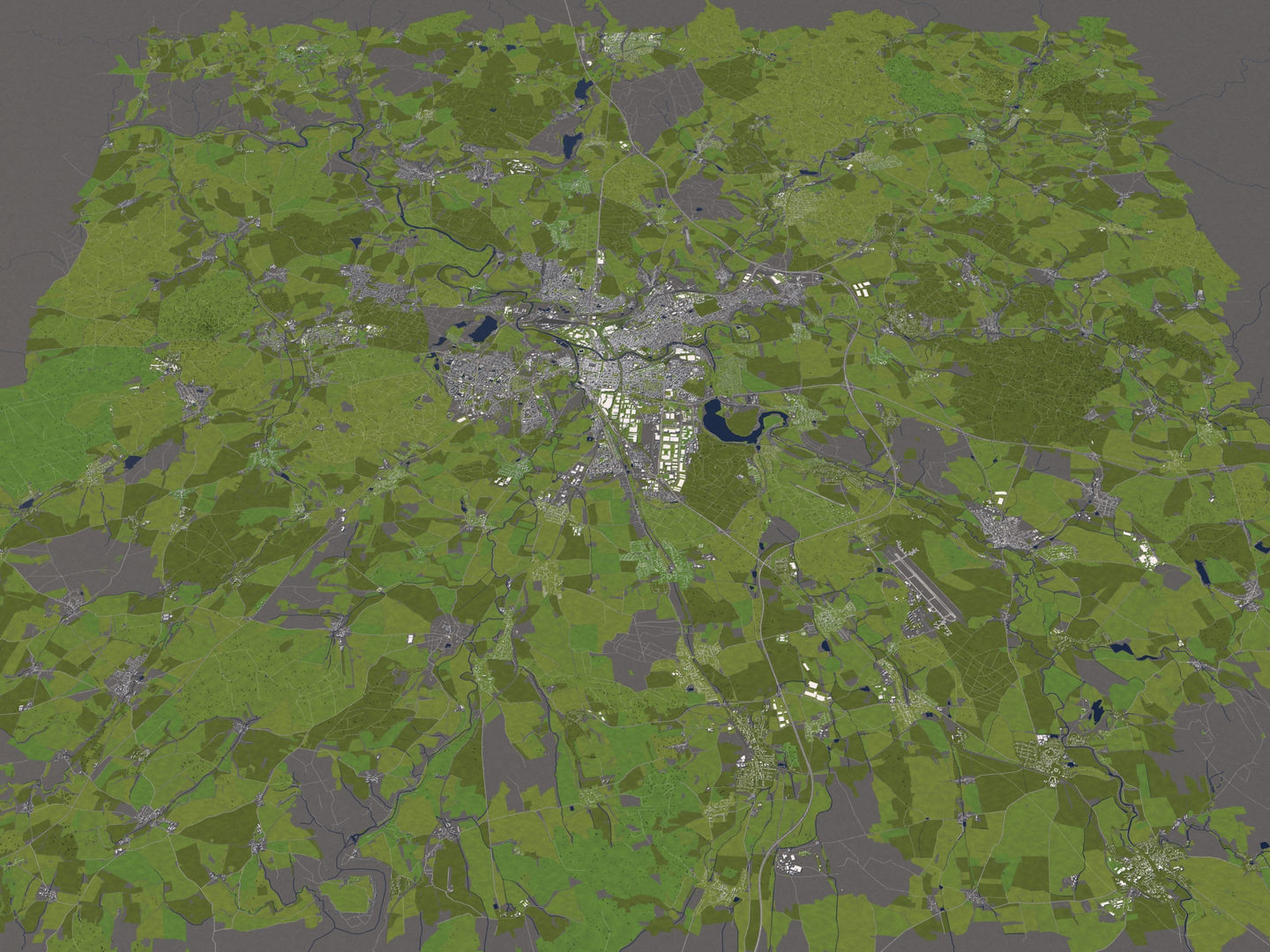 Pilsen Czech Republic 50x50km 3D City Map 3D model | CGTrader