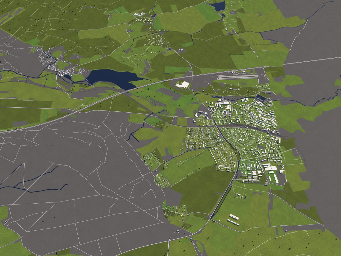 Pilsen Czech Republic 50x50km 3D City Map 3D model | CGTrader