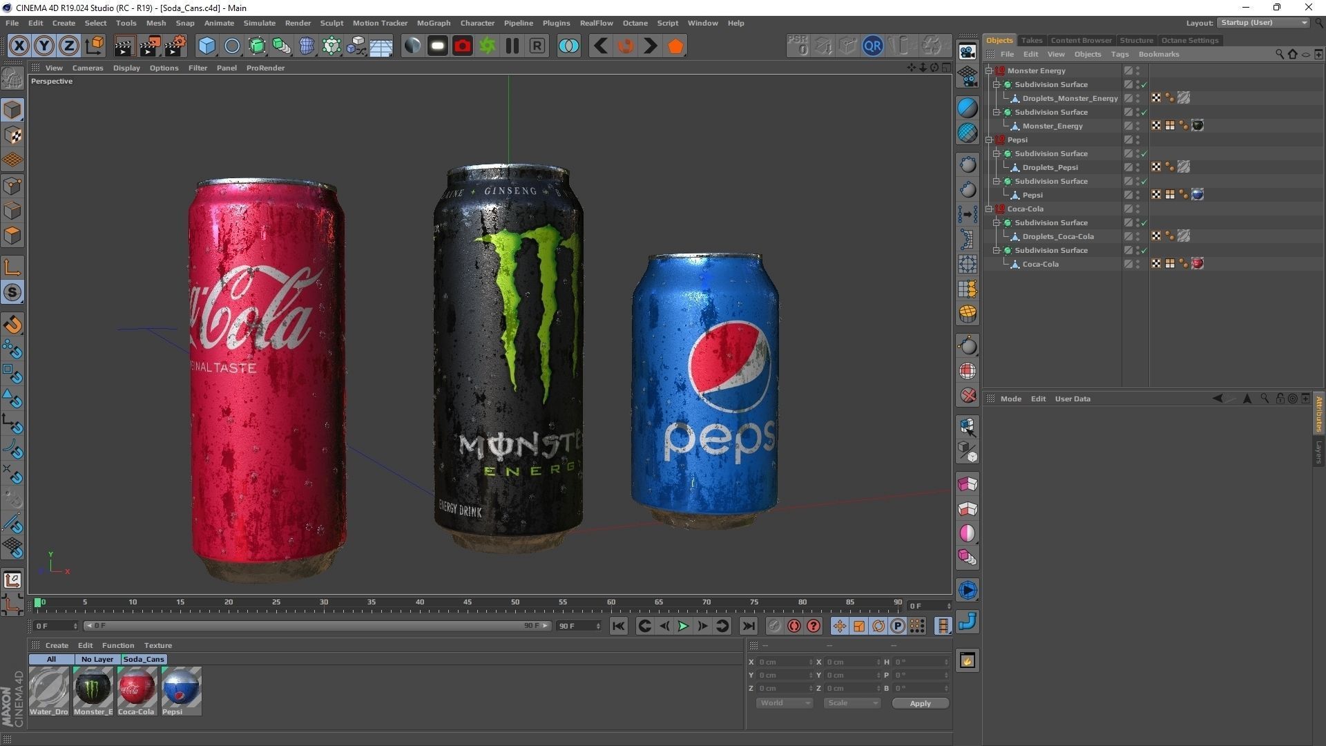 3D model Soda Cans of Monster Coke and Pepsi VR / AR / low-poly | CGTrader
