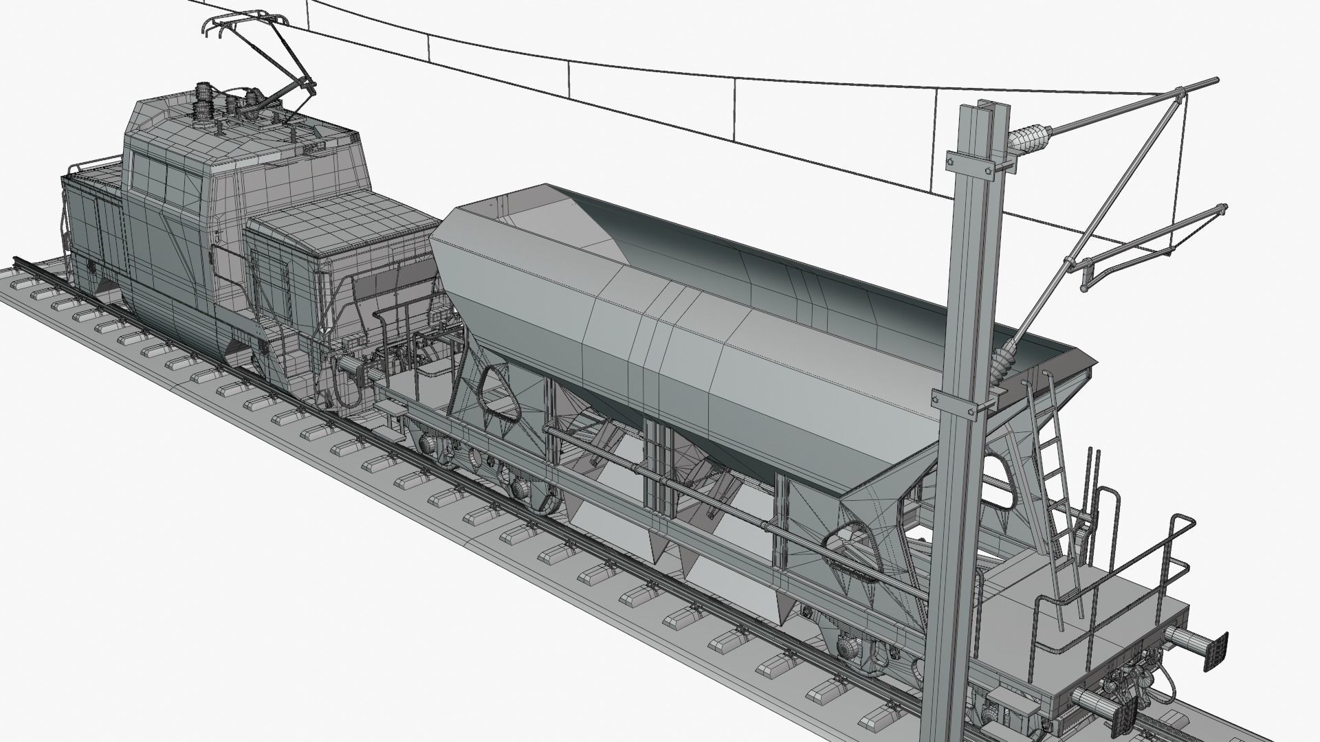 Cargo train 3D model | CGTrader