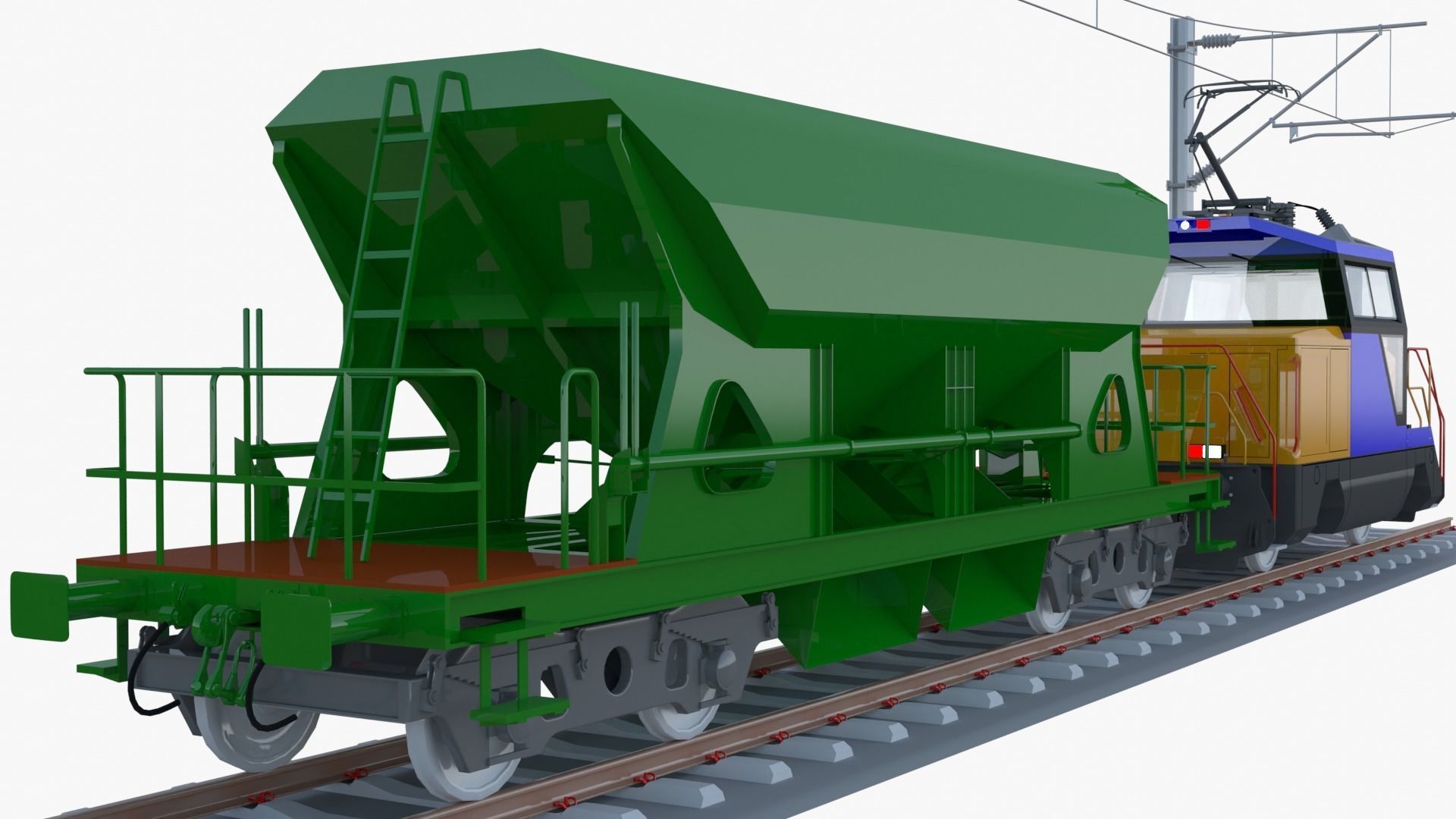 Cargo train 3D model | CGTrader