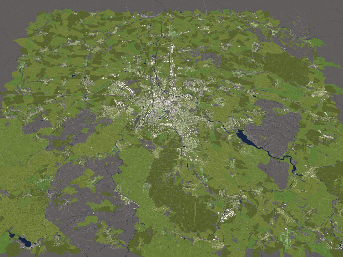 Brno Czech Republic 50x50km 3D City Map 3D model | CGTrader