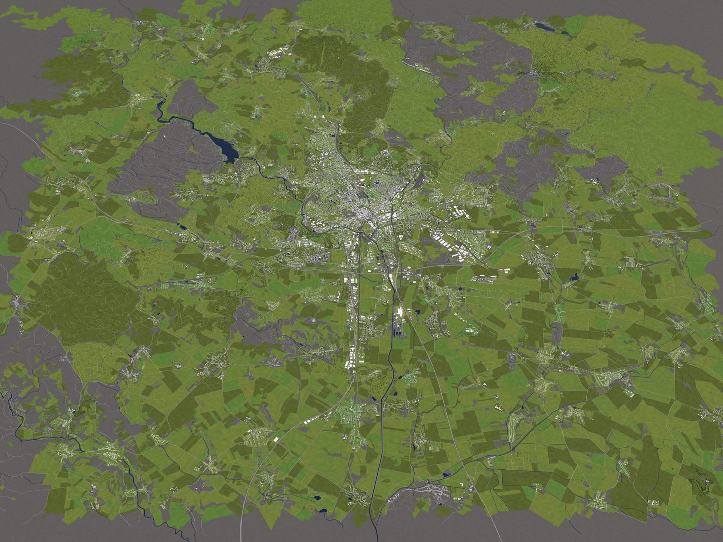 Brno Czech Republic 50x50km 3D City Map 3D model | CGTrader