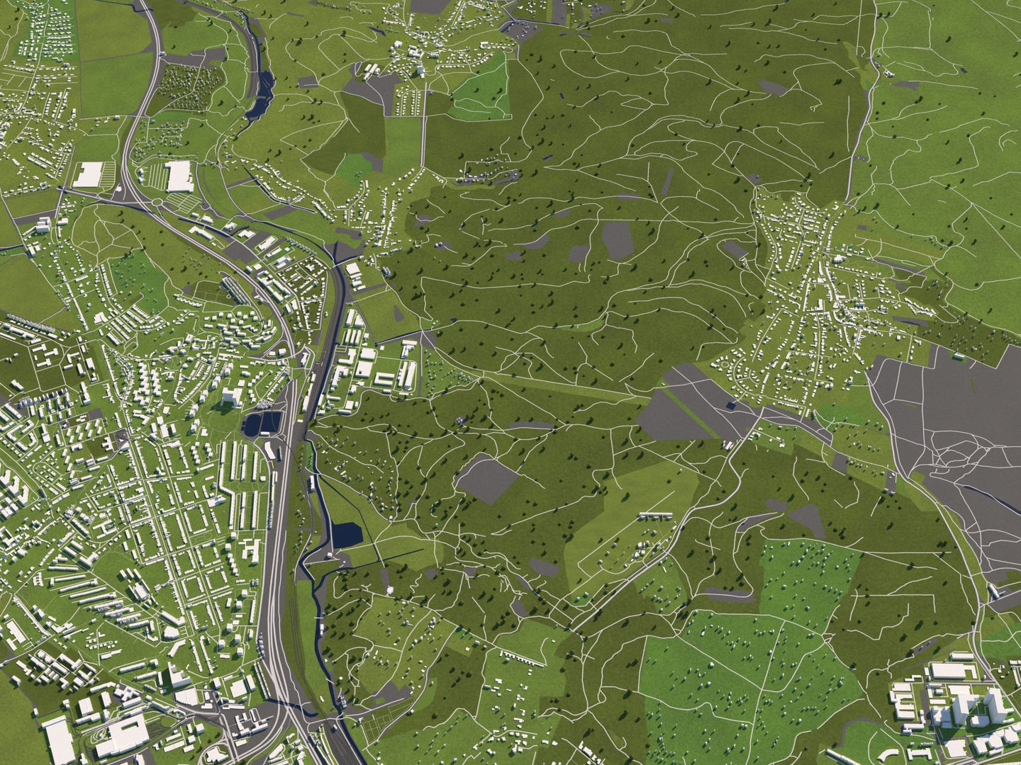 Brno Czech Republic 50x50km 3D City Map 3D model | CGTrader