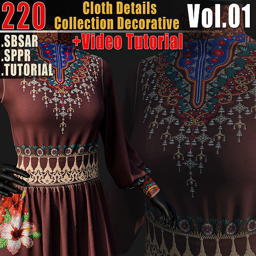 220 Cloth Details Decorative Sbsar Sppr Video Tutorial Vol01 3D model ...