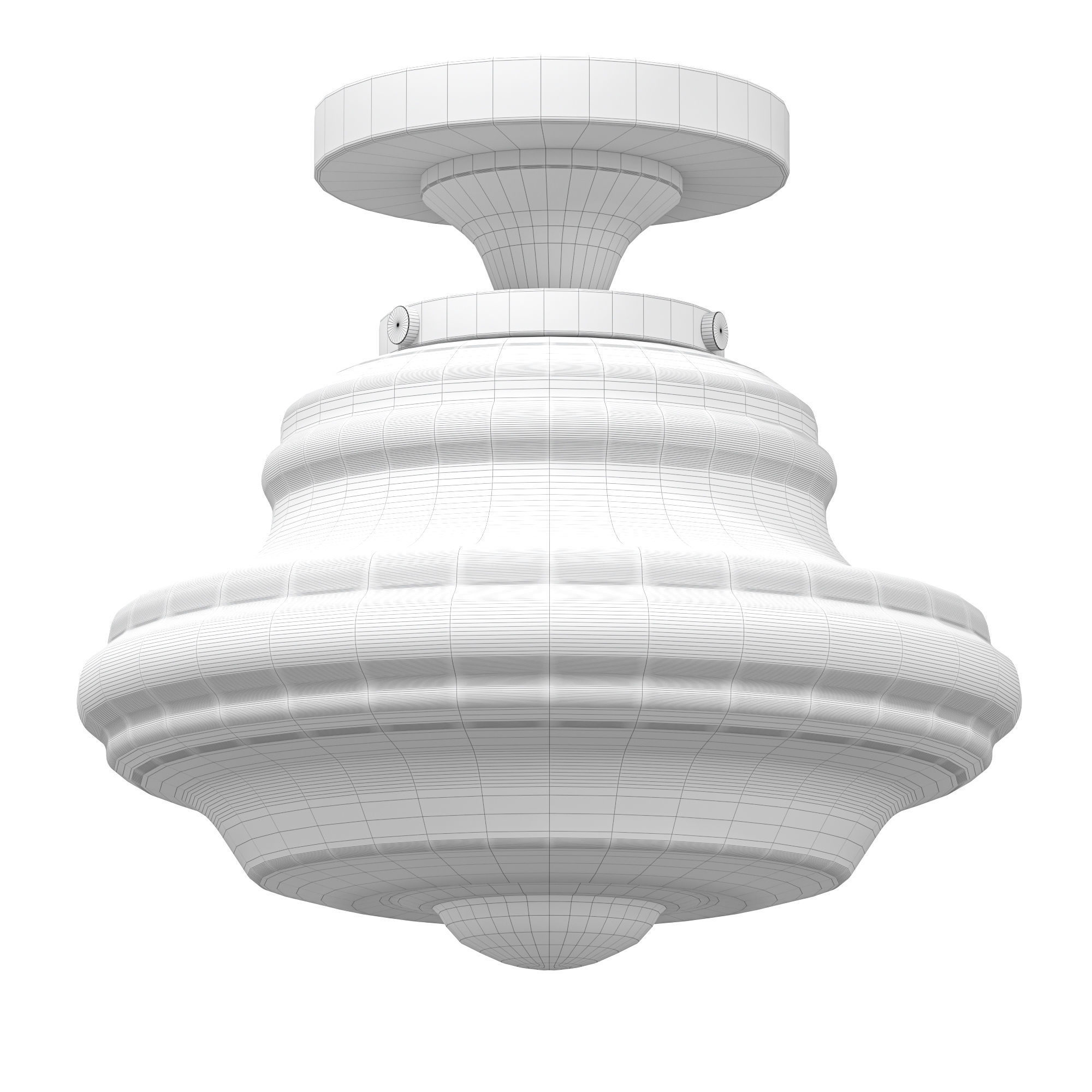 Three Light Flush Mount 3D model | CGTrader