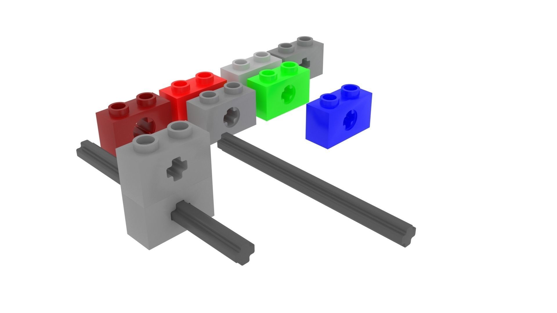 Lego Bricks With Axle Hole 3D model | CGTrader