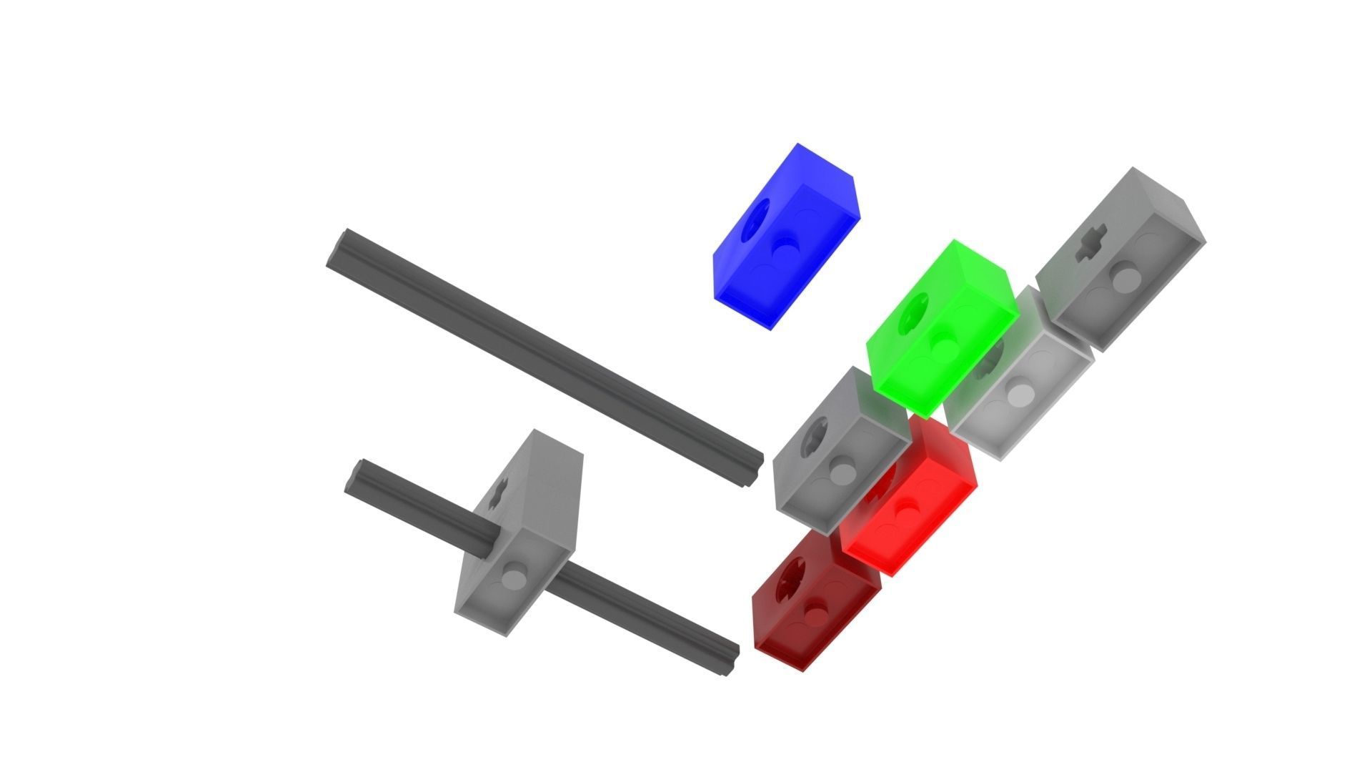 Lego Bricks With Axle Hole 3D model | CGTrader