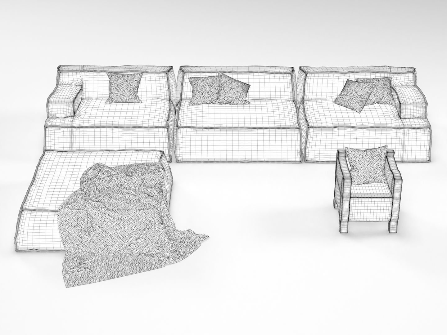 Baxter Sofa Set 3D model | CGTrader