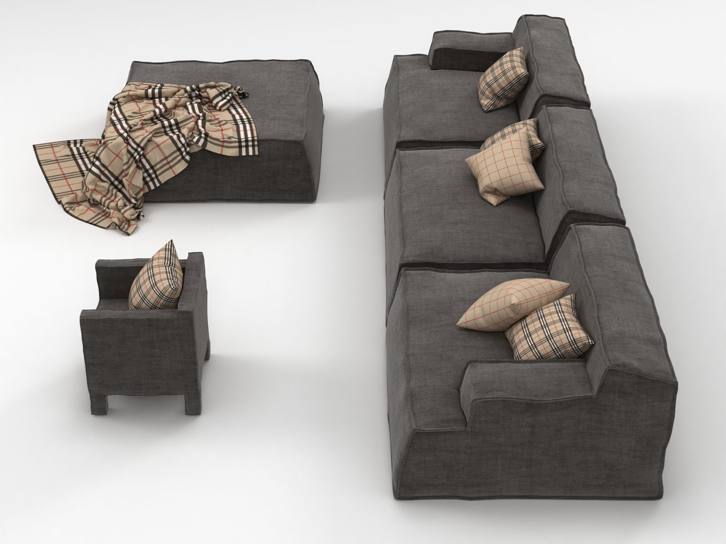 Baxter Sofa Set 3D model | CGTrader