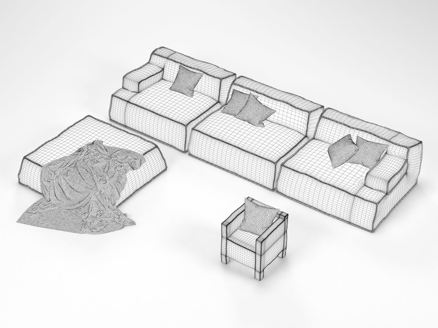 Baxter Sofa Set 3d Model Cgtrader