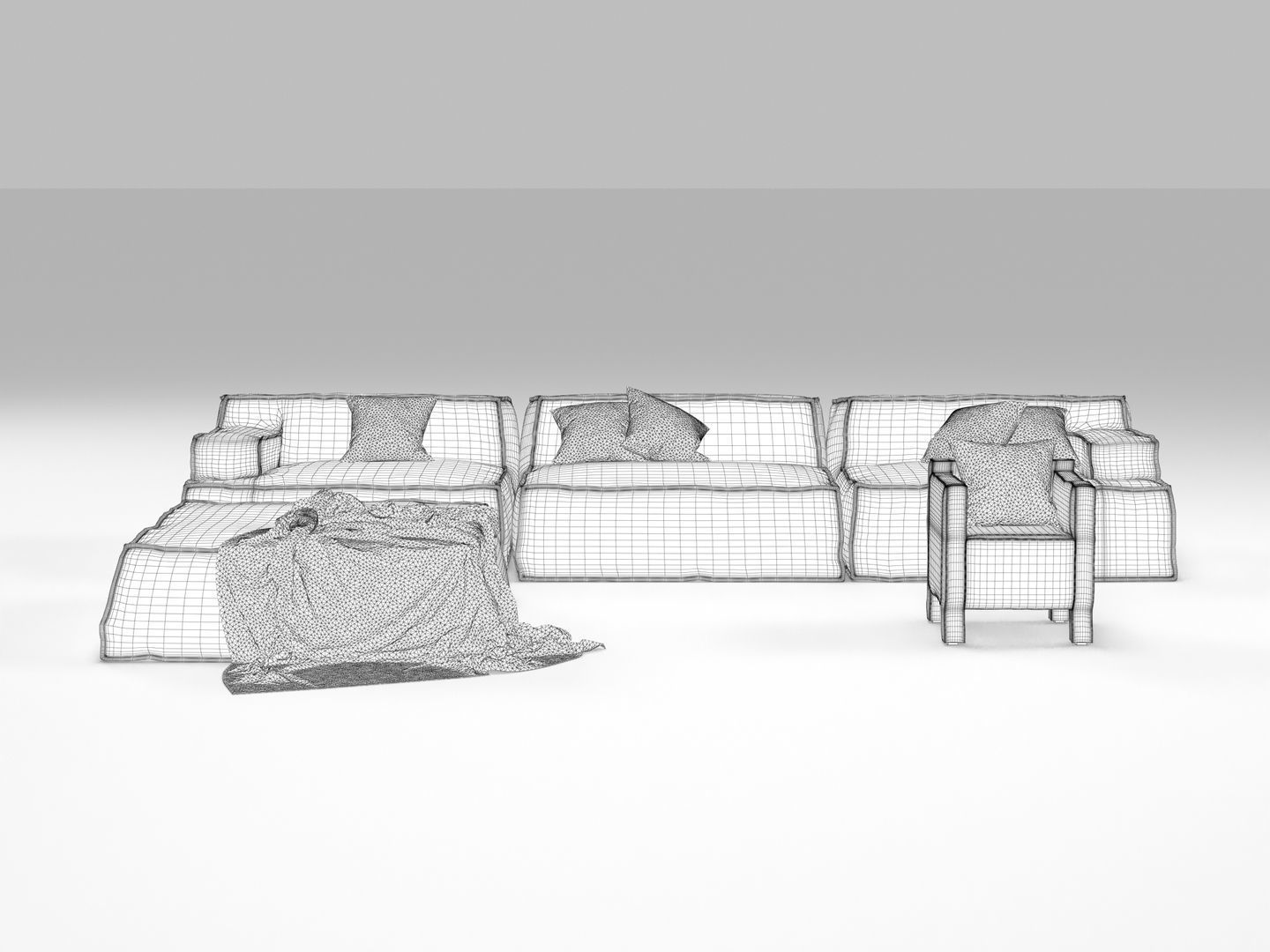 Baxter Sofa Set 3D model | CGTrader