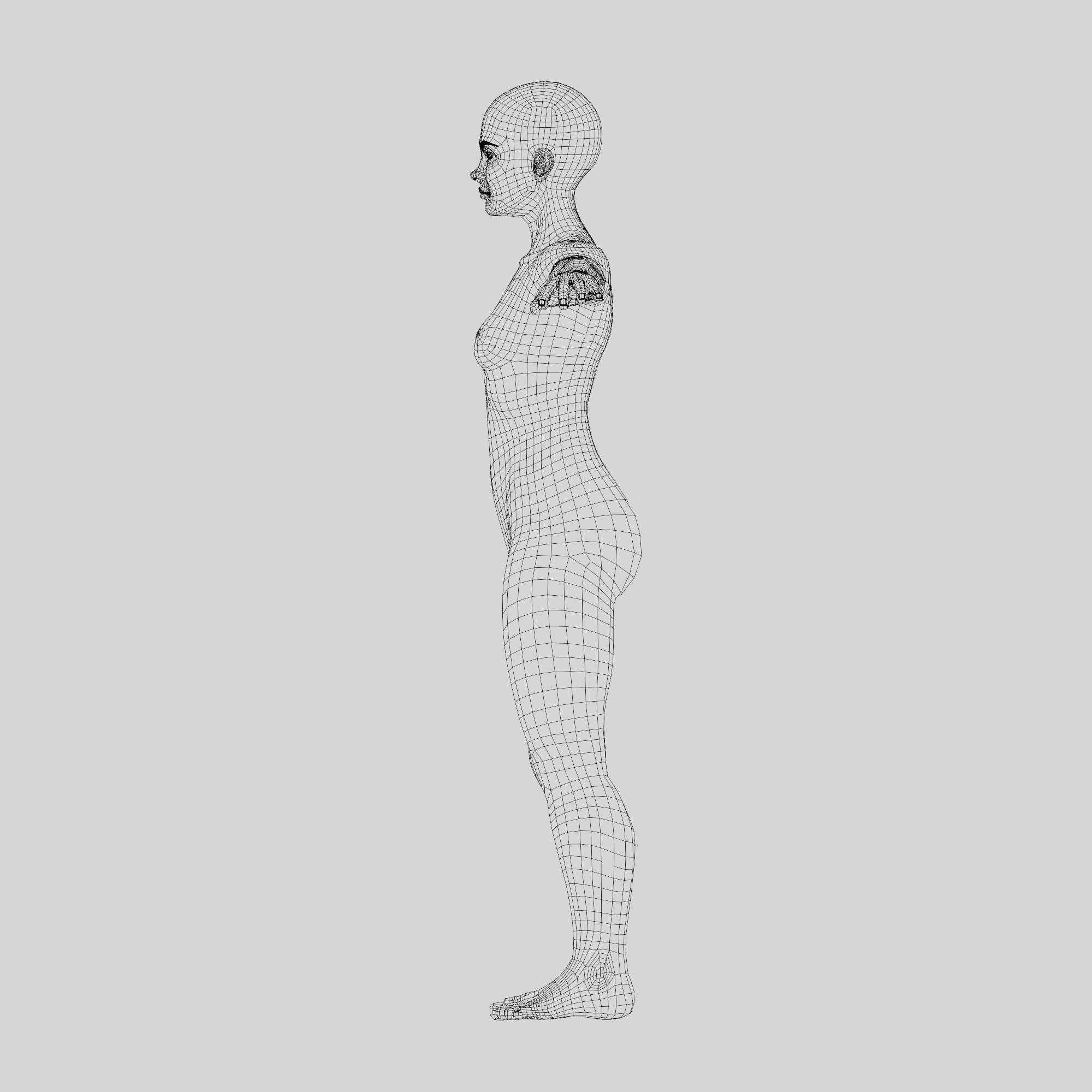 3D model Base Mesh for Animation - Stylized Woman VR / AR / low-poly ...