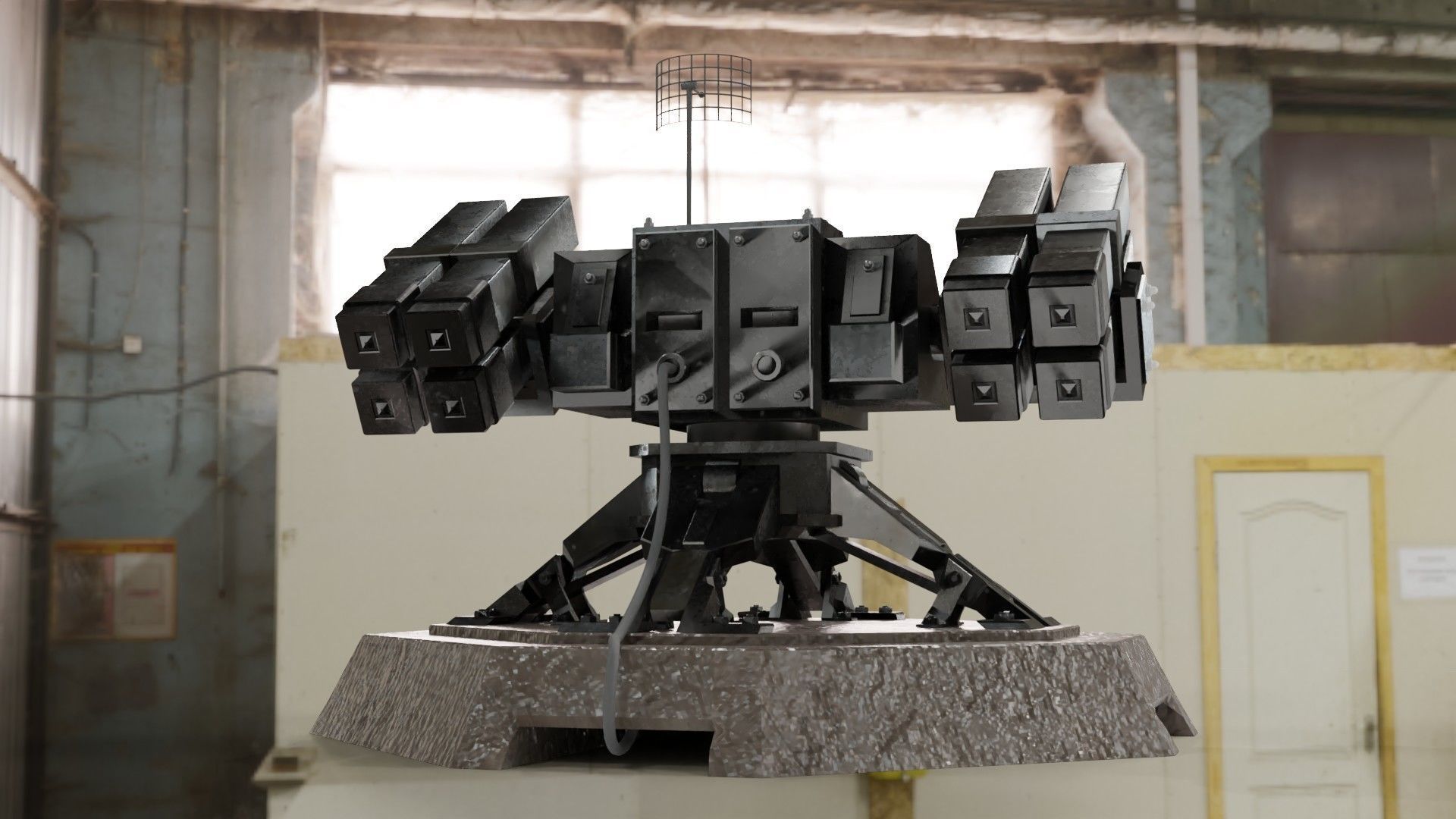 Rocket launcher turret free free 3D model | CGTrader