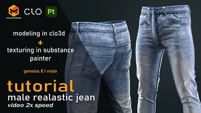 Tutorial Clo3d and MD Realistic jean modeling and texturing 3D model ...