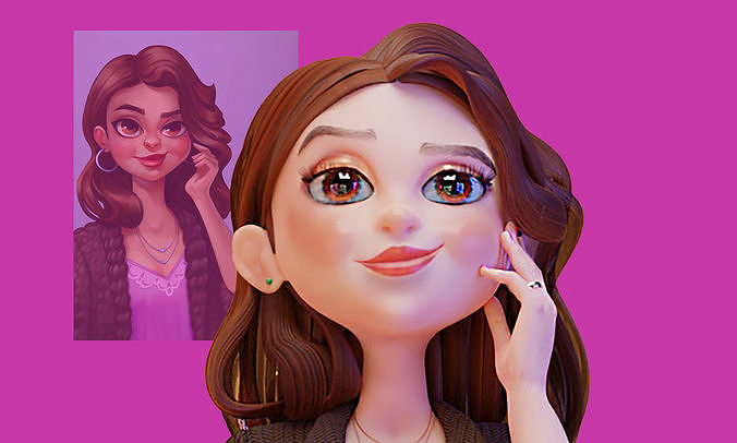 3D model 3D stylized woman character VR / AR / low-poly | CGTrader