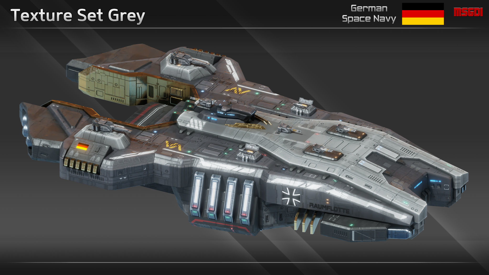 3D model GSN Spaceship Bluecher Class Destroyer VR / AR / low-poly ...