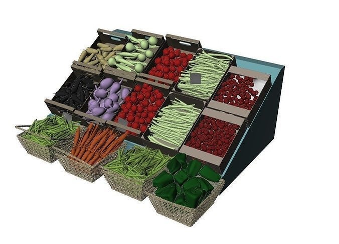 vegetable selling market 3D model | CGTrader