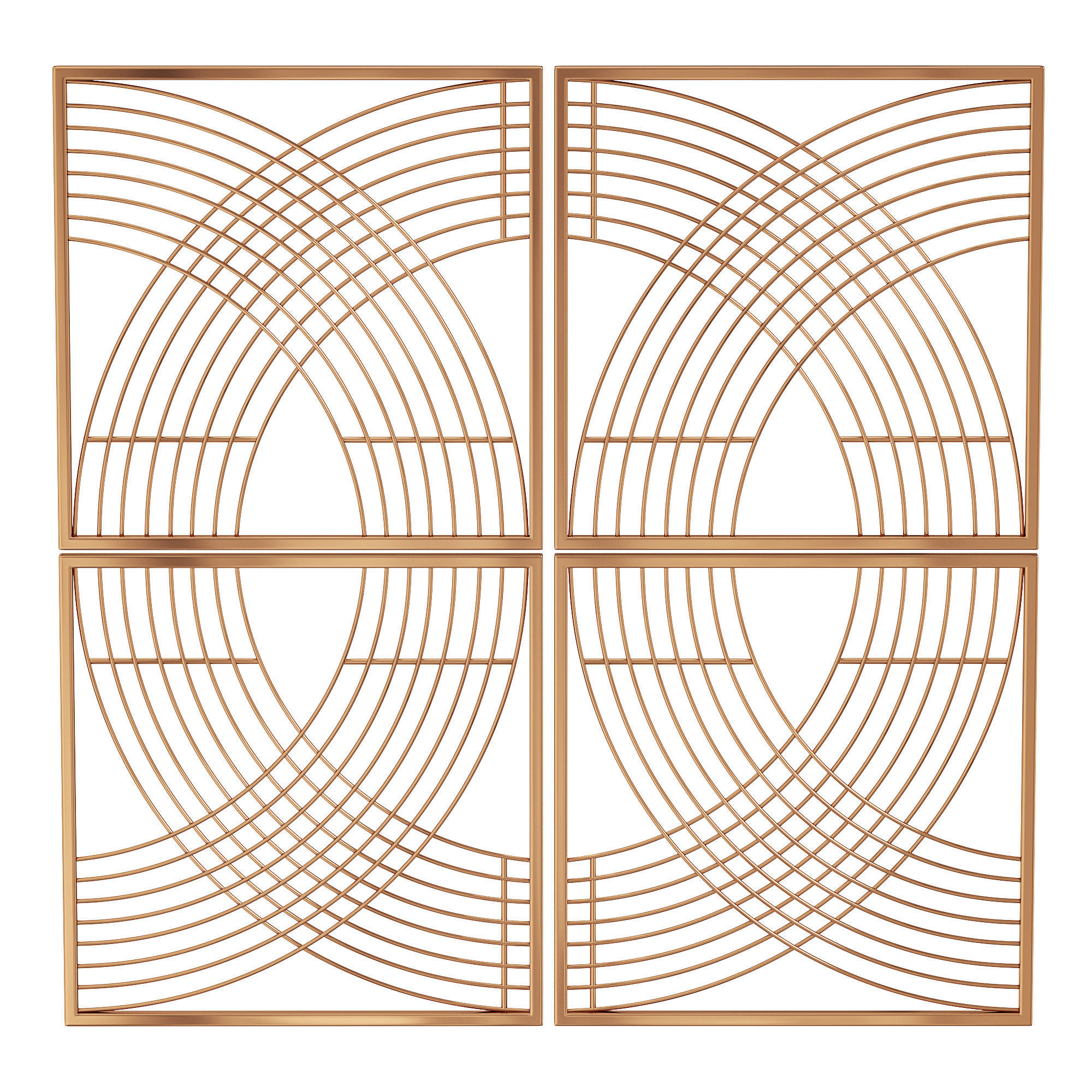 Etta avenue metal lines wall decor 3D model | CGTrader