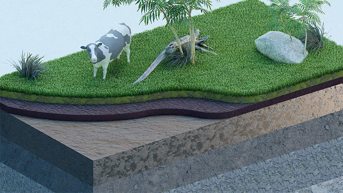 Soil Profile Earth cross section isometric diagram 3D model | CGTrader