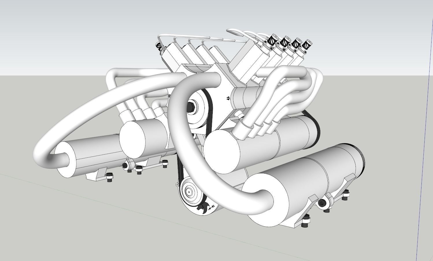 Engine V8 3D model | CGTrader