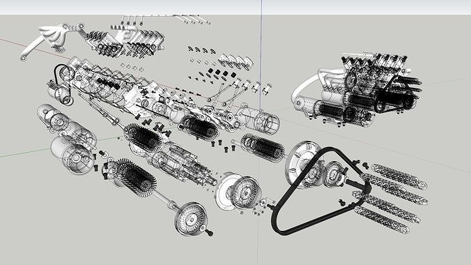 Engine V8 3D model | CGTrader