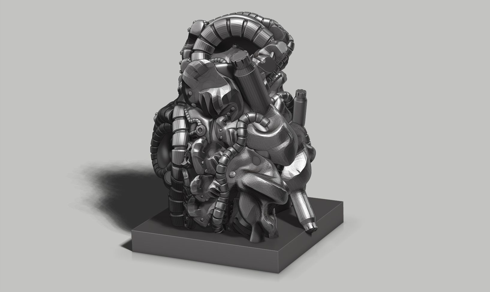 Modern Abstract robotic sculpture 3d print model 150 3D model 3D ...