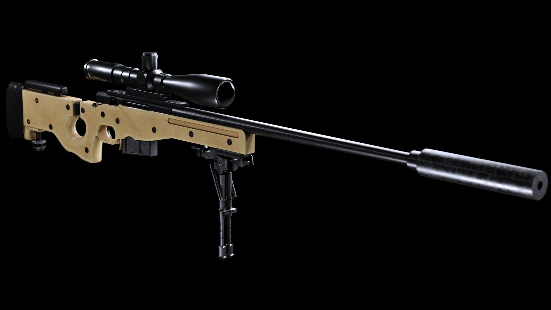 3D model Arctic Warfare Magnum - AWP L96A1 VR / AR / low-poly rigged ...