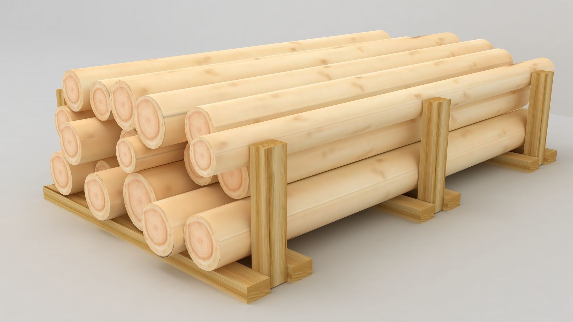 Wooden Log Stack 3D model | CGTrader